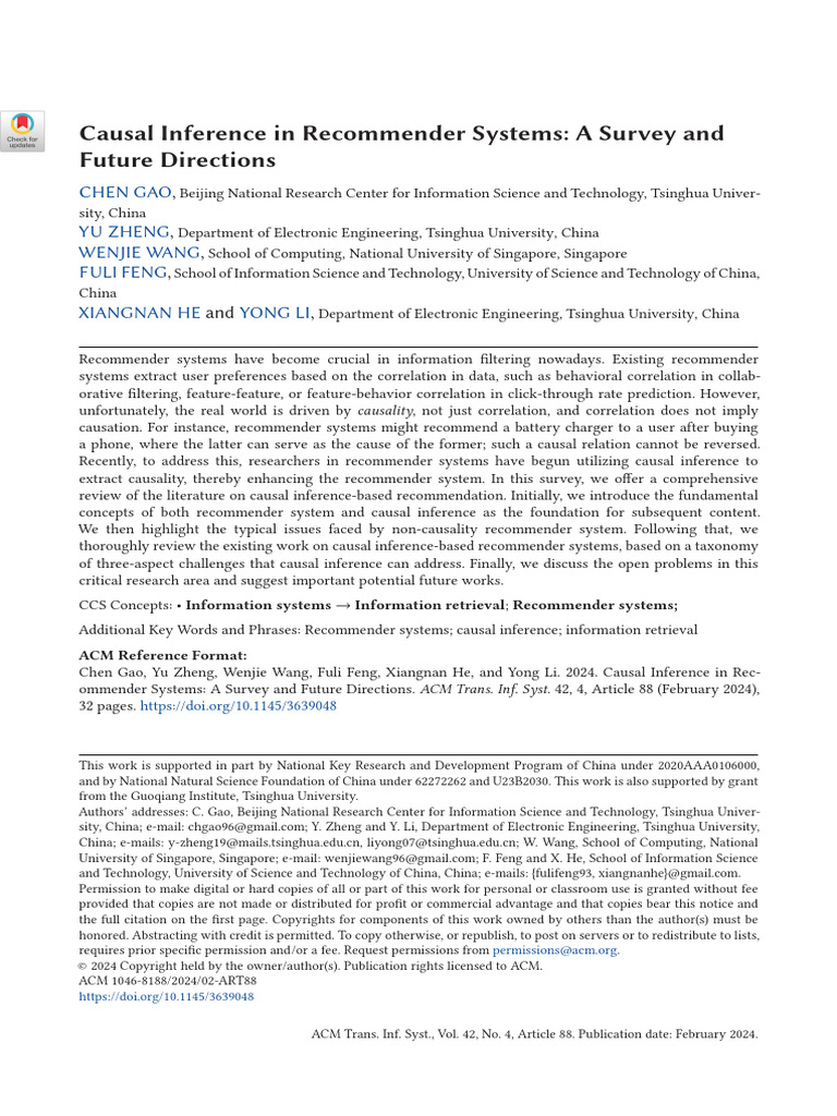 Causal Inference in Recommender Systems - A Survey and Future ...