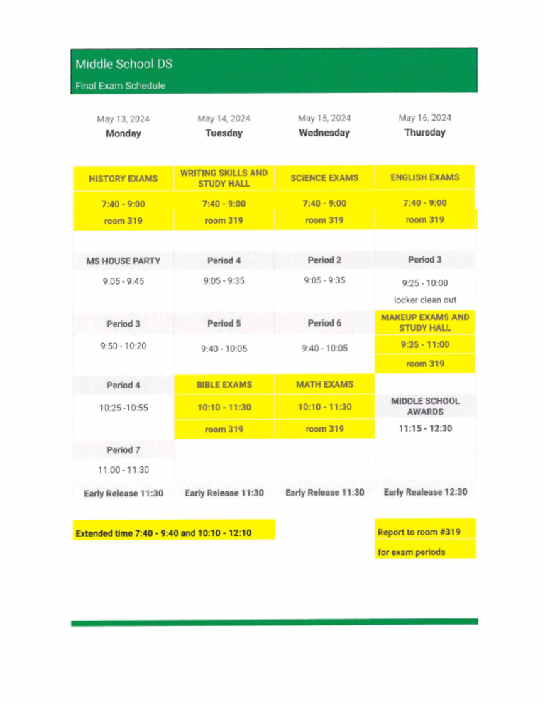 Ms Ds Final Exam Schedule - May 2024 | PDF