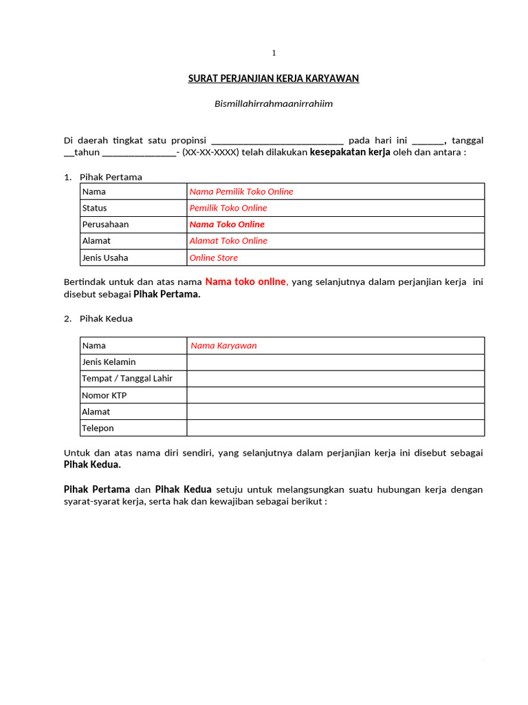 Contoh SPK | PDF