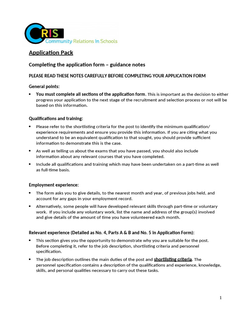 Application Guidance and Form | PDF | Criminal Record | Justice