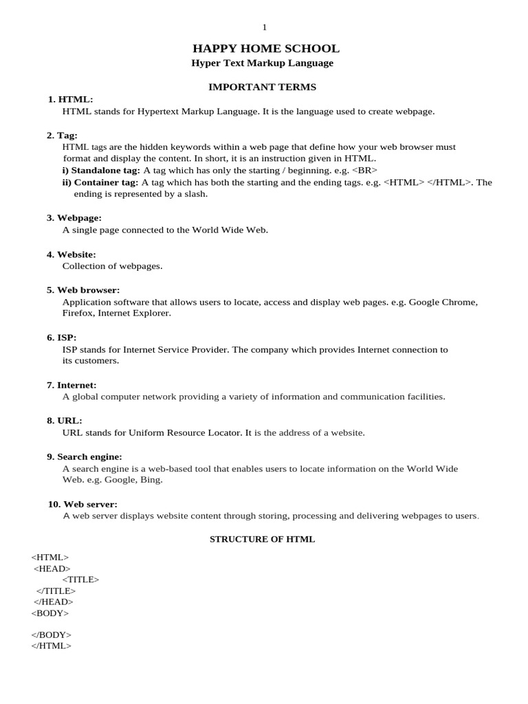 HTML Basics and Tag Usage Guide | PDF | World Wide Web | Internet & Web