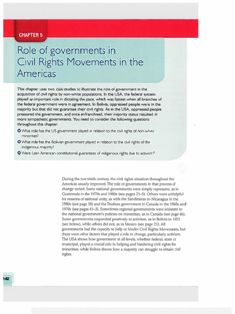 Hodder Civil Rights CH 5 Role of Government | PDF
