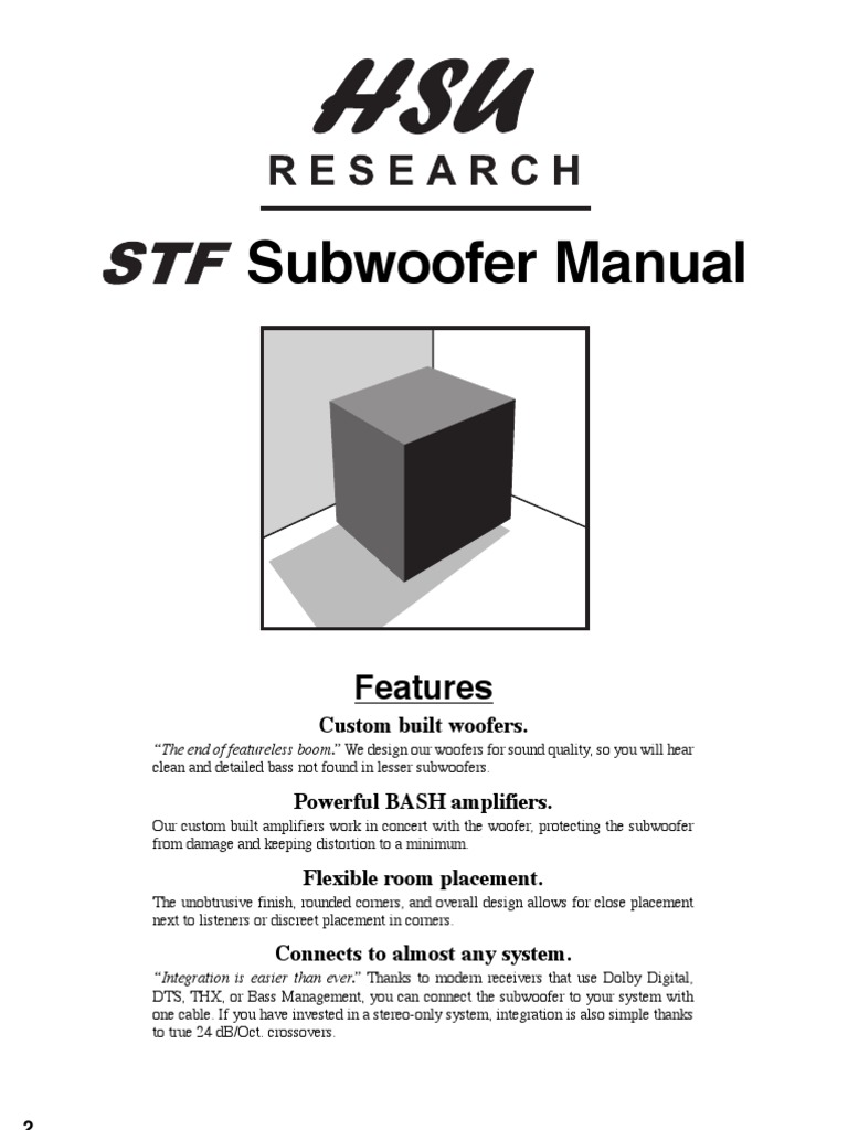 Hsu Research STF2 Subwoofer | PDF | Loudspeaker | Amplifier