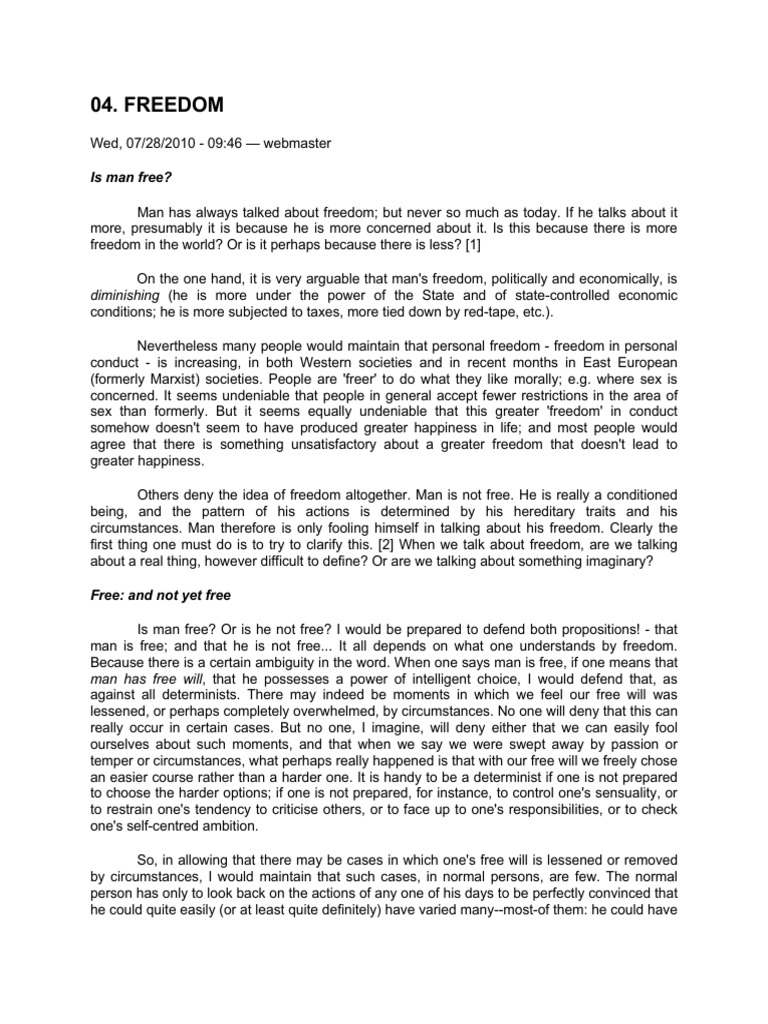 The Nature of Human Freedom | PDF | Free Will | Love