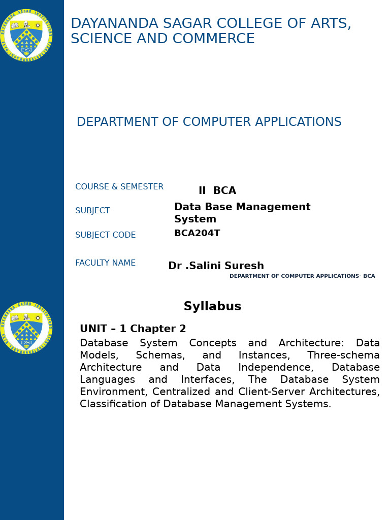 DBMS Unit 1 Chapter 2 | PDF | Databases | Relational Model