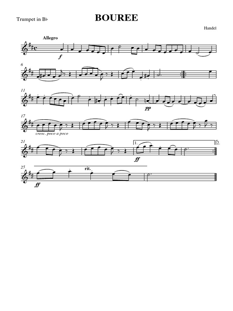 BOUREE TRIO Trumpet in BB | PDF
