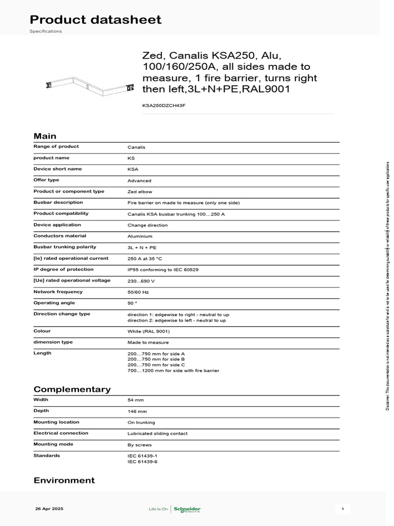 Schneider Electric_Canalis-KS_KSA250DZCH43F (1) | PDF | Recycling ...