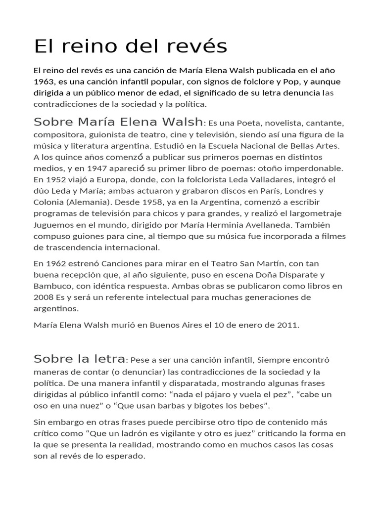 El Reino Del Revés | PDF