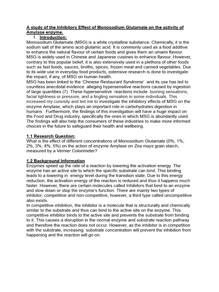 Abbas - Biology IA - Final Draft | PDF | Enzyme Inhibitor | P Value