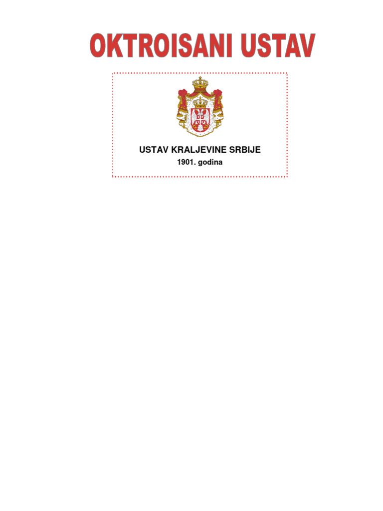 Oktroisani Ustav Iz 1901 | PDF