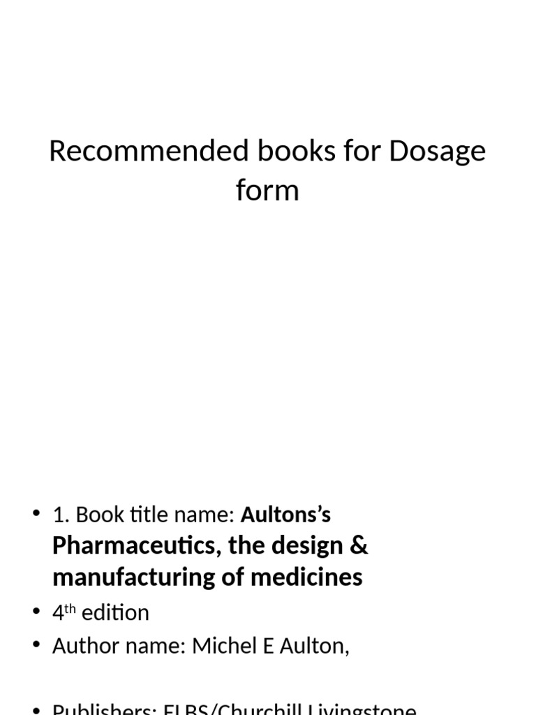 Introduction To Dosage Form2 | PDF