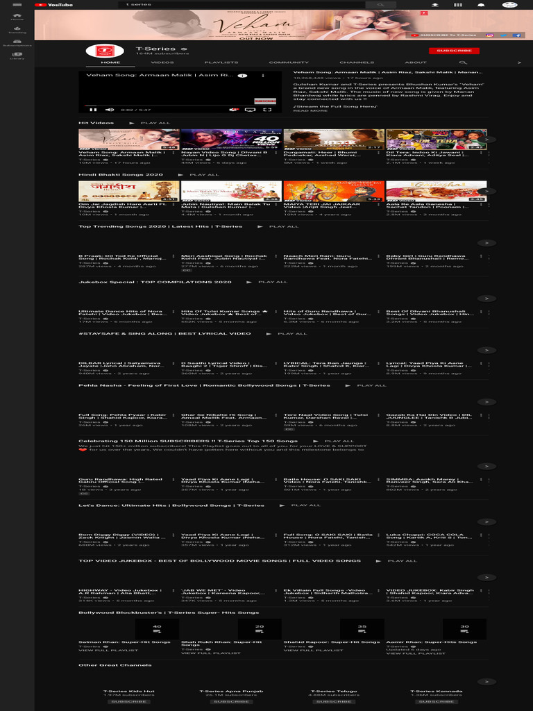 T Series YouTube | PDF | Cinema Of India