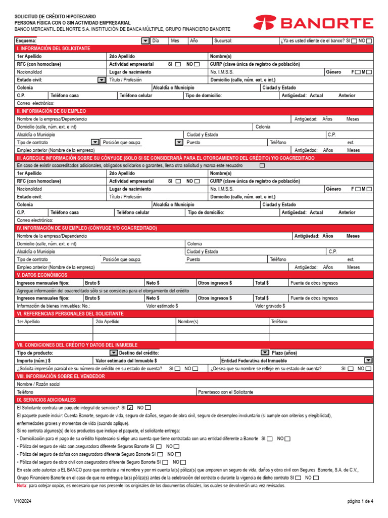 Solicitud Banorte | PDF | Póliza de seguros | Seguro