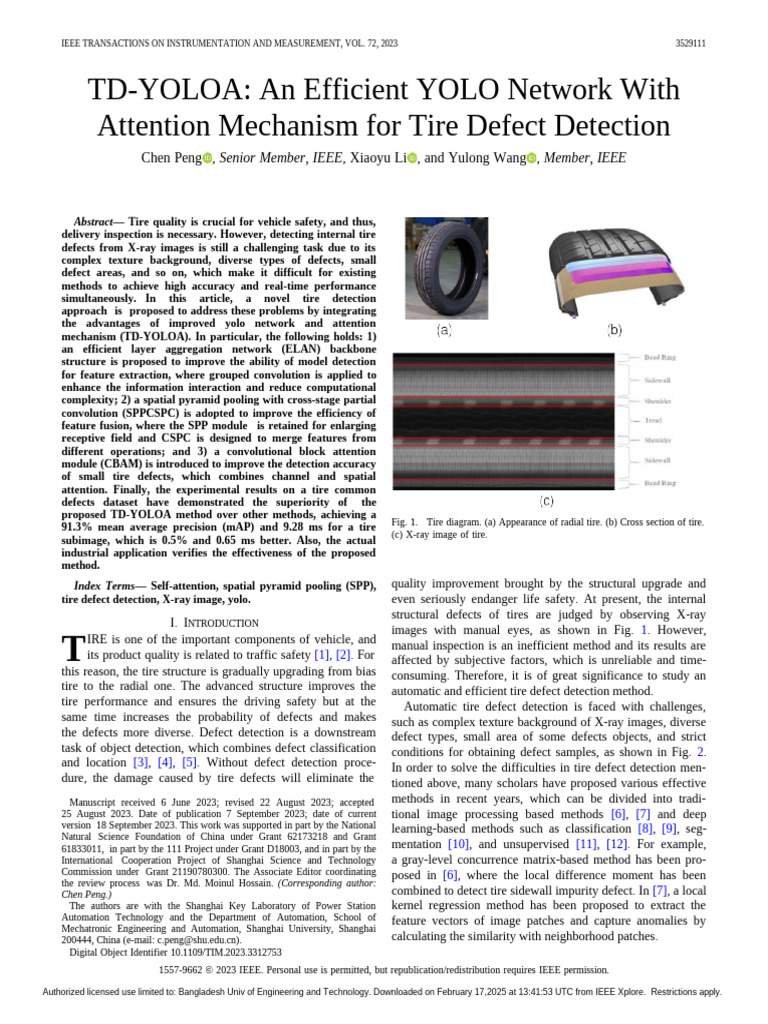 TD-YOLOA An Efficient YOLO Network With Attention Mechanism For Tire Defect Detection | PDF ...