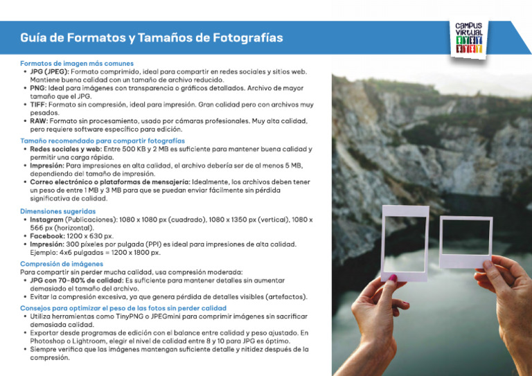Guía de Formatos y Tamaños de Fotografías | PDF