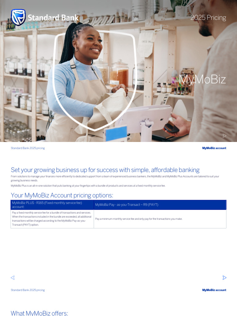 MyMoBiz Account Pricing 2025 | PDF | Banks | Debit Card