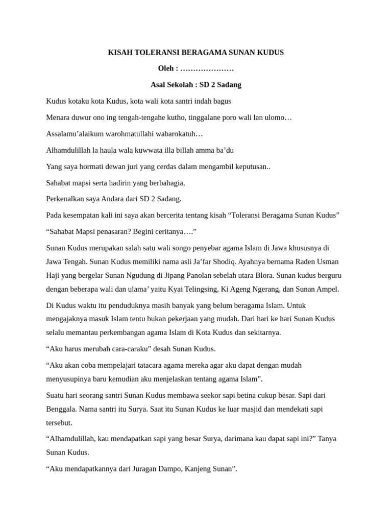 Naskah Dongeng Islami Mapsi 2024 | PDF