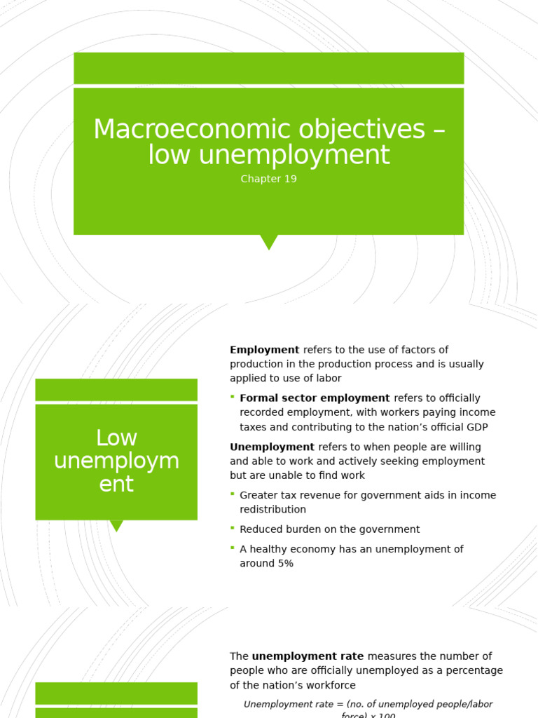 Macroeconomic Objectives - Low Unemployment | PDF | Unemployment ...