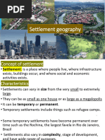 Settlement Geography Study Notes G12 | PDF | Agriculture | Urbanization