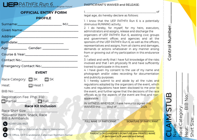 PATHFit Run 6 Entry Form | PDF | Justice | Crime & Violence