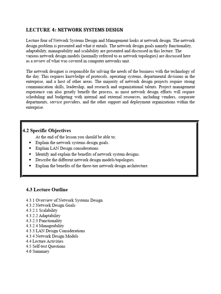NSDM Lecture 4 - Networking Design | PDF | Computer Network | Network Switch