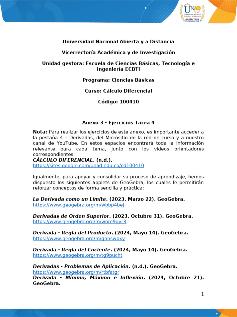 Anexo 3 - Ejercicio Tarea 4 | PDF | Derivado | Elipse