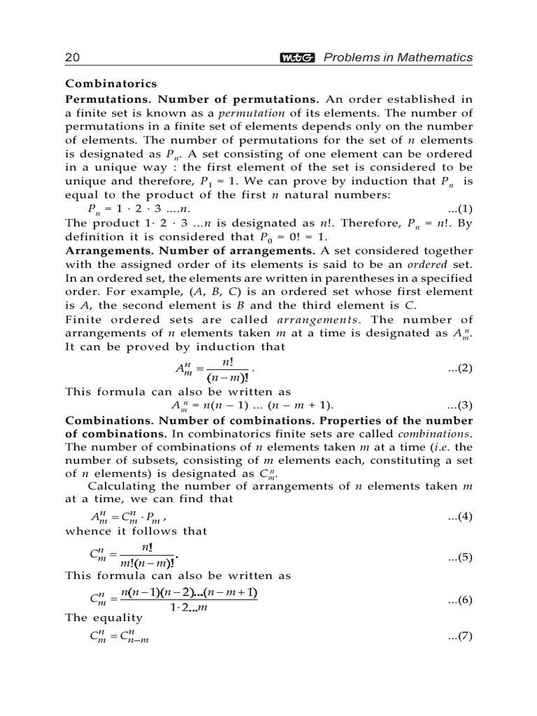 Problems in Mathematics Prilepko-025-027 | PDF | Permutation | Numbers
