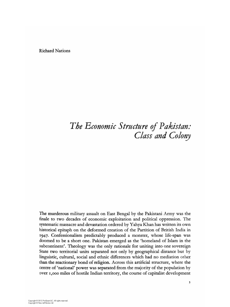 The Economic Structure of Paki | PDF