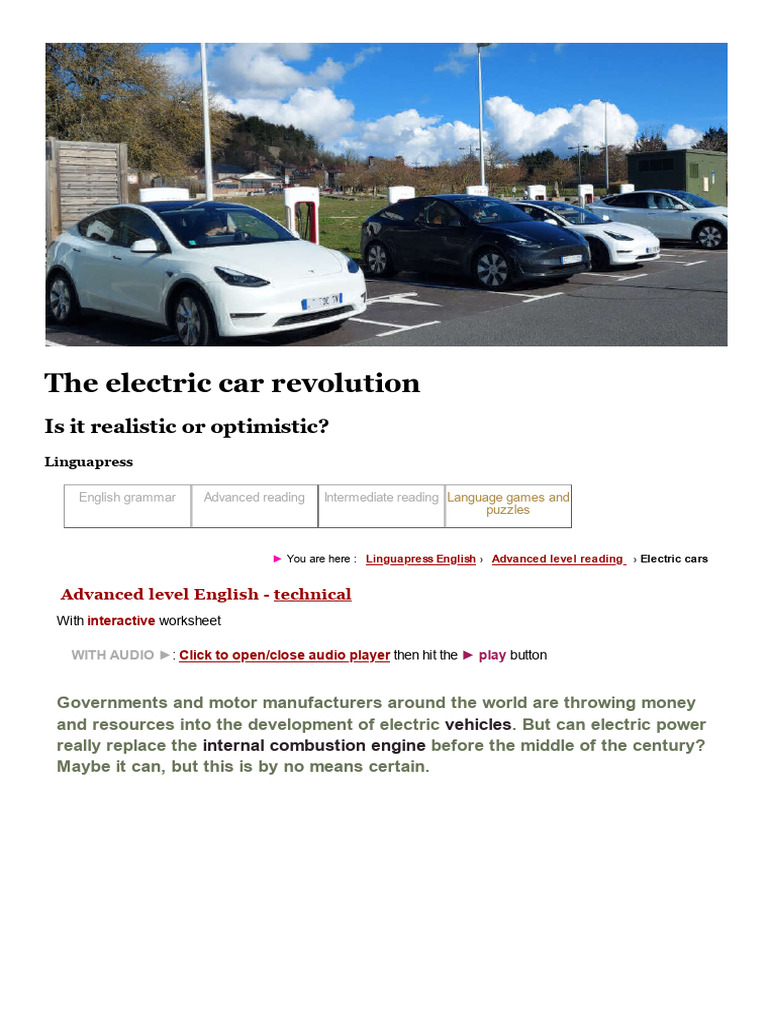 The electric car revolution - realistic or optimistic_ | PDF | Electric ...