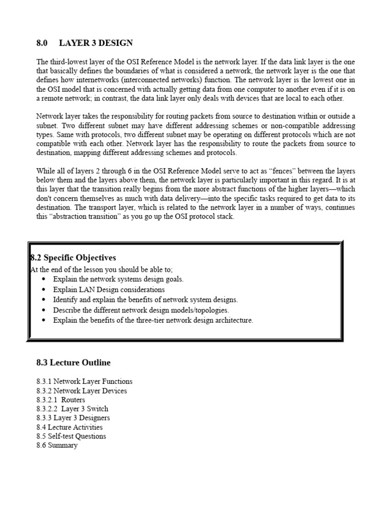 NSDM Lecture 8 - Layer 3 Design | PDF | Computer Network | Network Switch