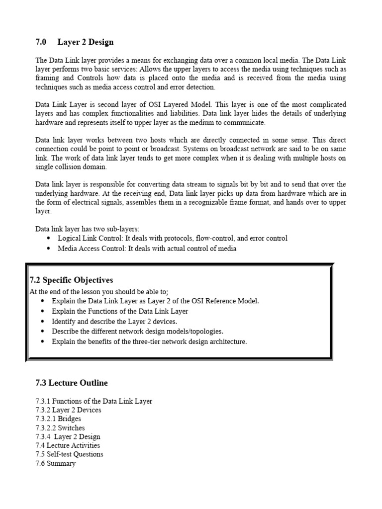 NSDM Lecture 7 - Layer 2 Design | PDF | Computer Network | Network Switch