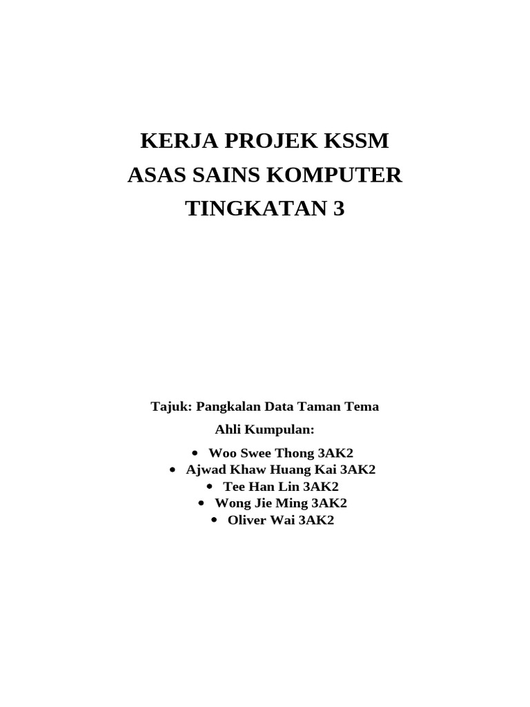 Kerja Projek ASK F3 (Newest) | PDF