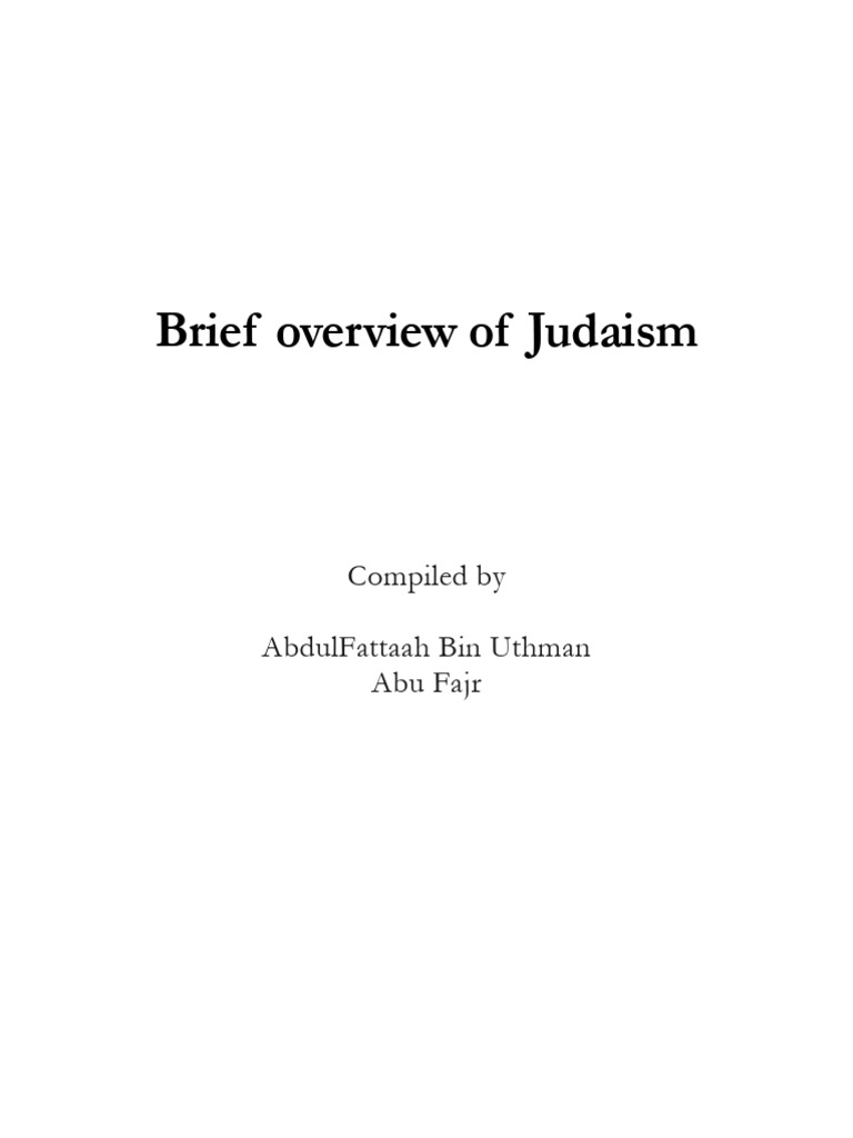 04 - Brief Overview of Judaism - Modern Day Religions, A Brief Overview ...