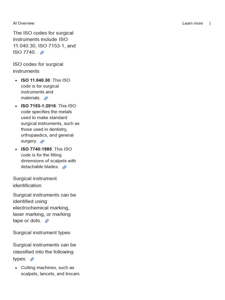 ISO Standards for Surgical Instruments | PDF
