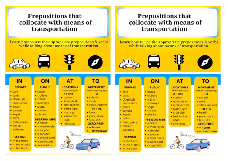 Preposition With Means of Transport | PDF
