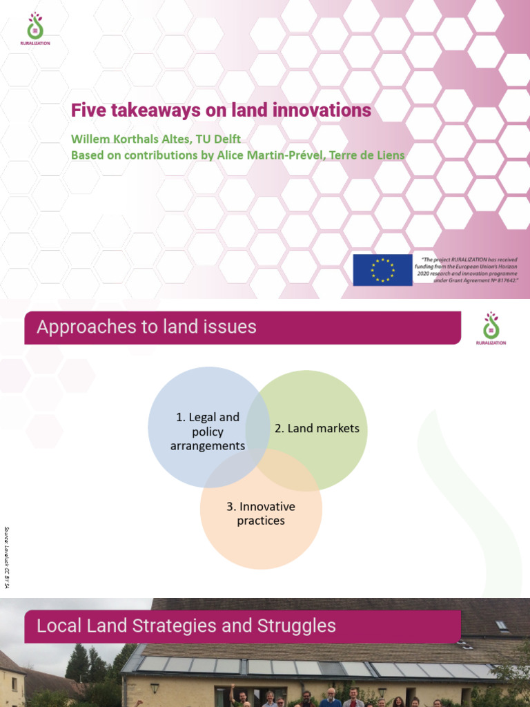 RURA1x 2022 Module 3 2 Five Takeaways On Land Innovations-Slides | PDF