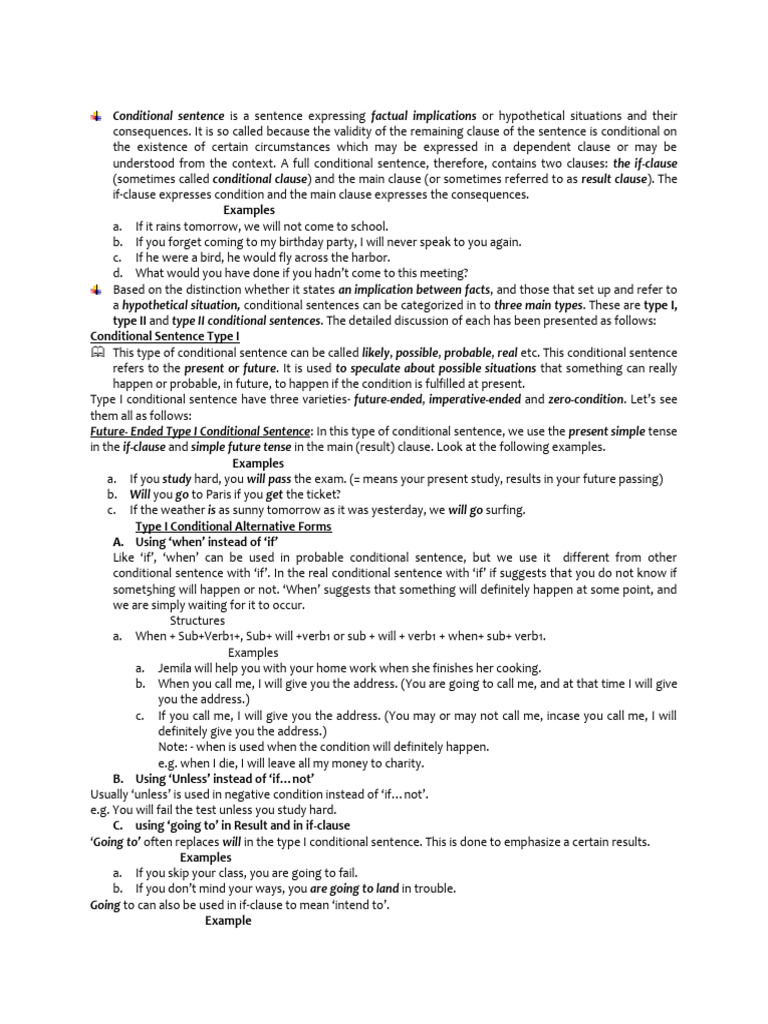 CONDITIONAL SENTENCES | PDF | Syntax | Language Mechanics
