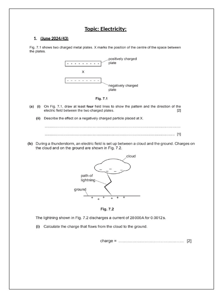 Electricity Past Paper | PDF