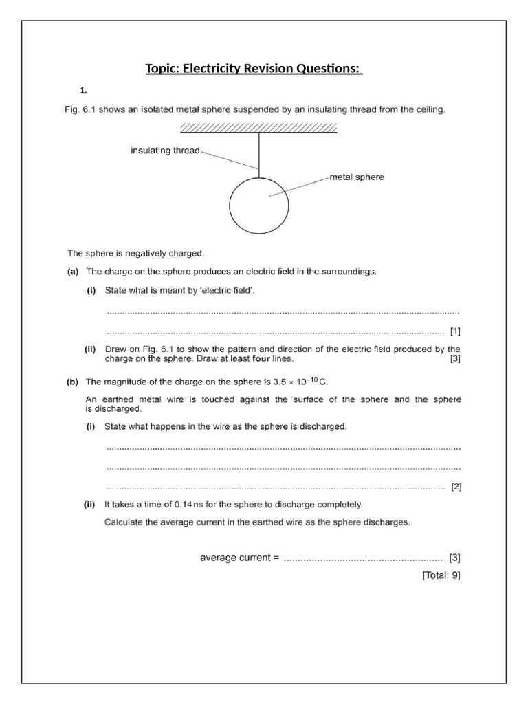 Electricity Revision Ms | PDF