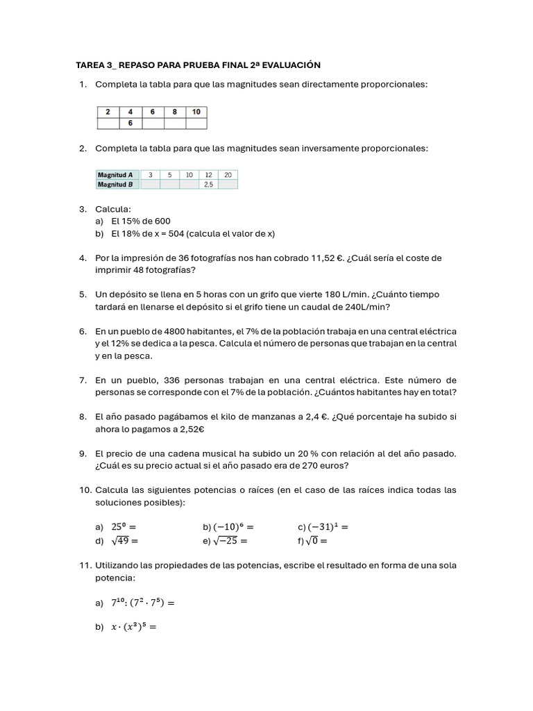 Tarea 3 - 2 Evaluación - 1ºeso | PDF