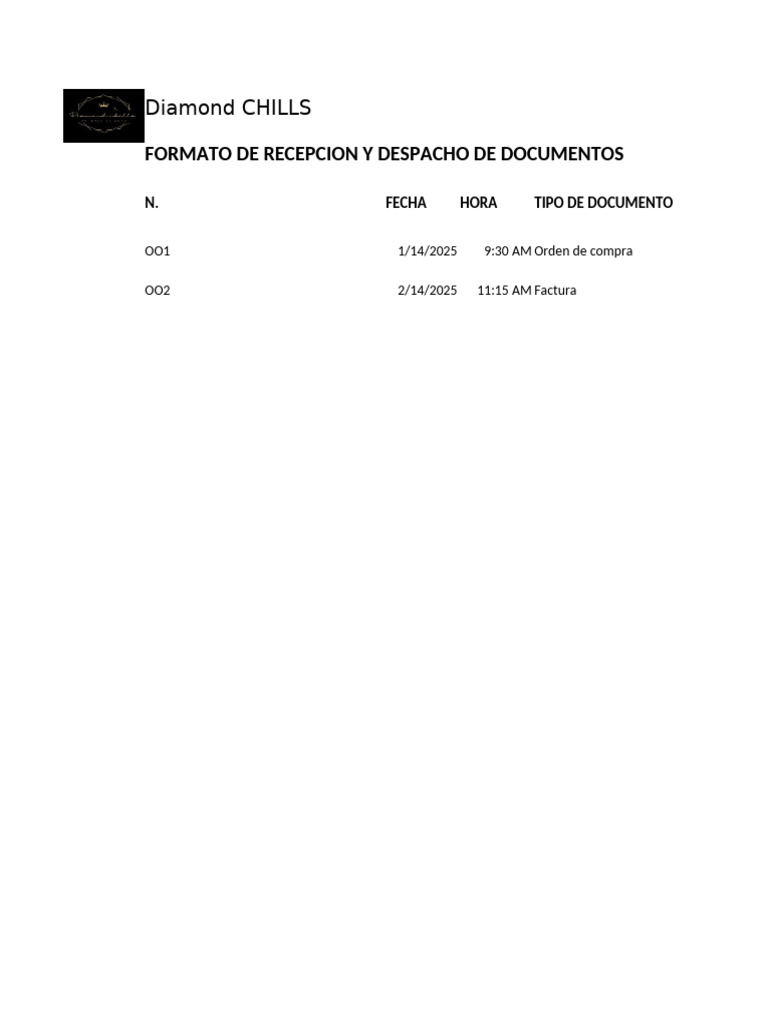 Punto G. Formato de Recepcion y Despacho de Documentos GAES1 | PDF