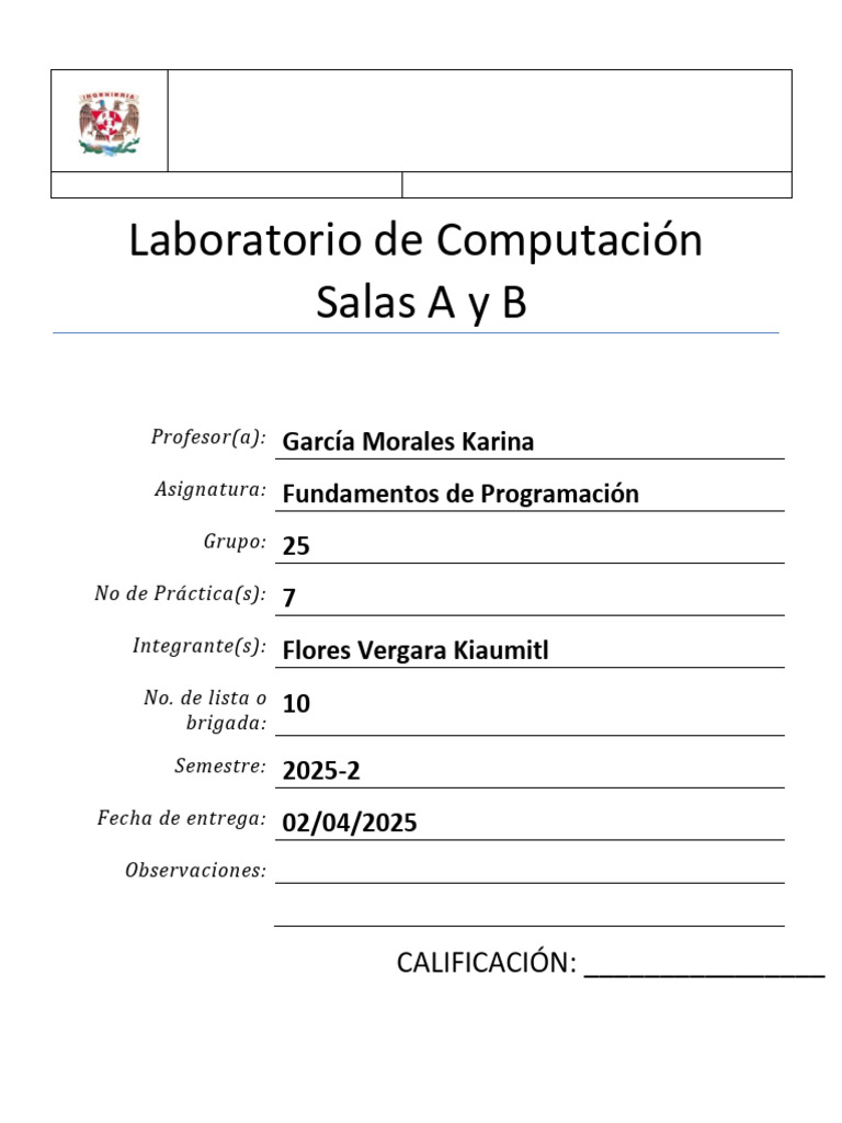 Practica 7 | PDF | Programa de computadora | Programación