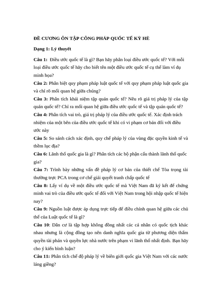 Đề Cương Ôn Tập CPQT Kỳ Hè | PDF
