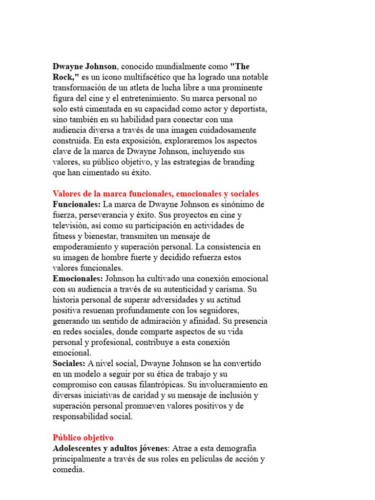 Dwayne Johnson | PDF | Marca | Gestión de la marca