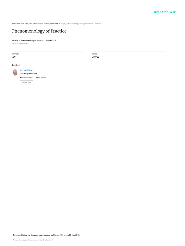 Phenomenology of Practice Explained | PDF | Phenomenology (Philosophy ...
