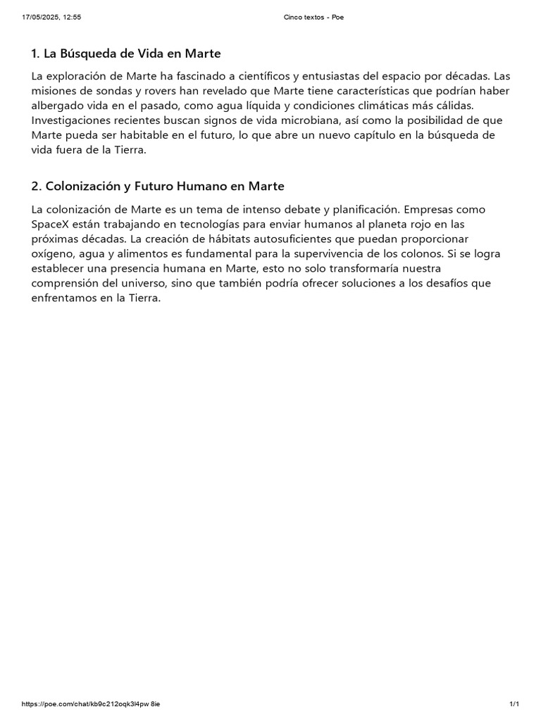 La Via en Marte | PDF