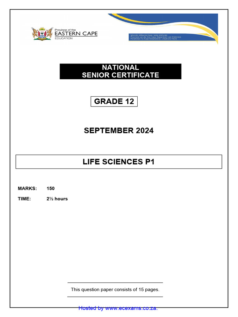 Grade 12 Life Sciences Exam Paper 2024 | PDF | Fetus | Hormone