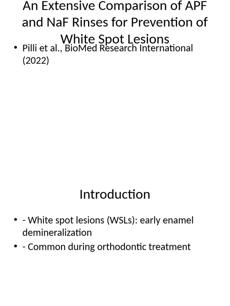 APF Vs NaF Comparison Summary | PDF | Medical Specialties | Clinical ...