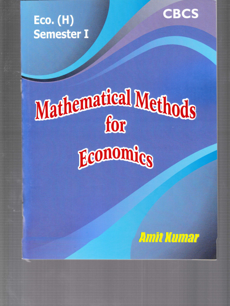 Mathematical Methods For Economics Sem 2 Delhi UniversityMME (Maths ...