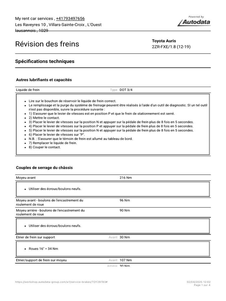 Révision Des Freins - Technique | PDF | Frein | Système anti-blocage des roues
